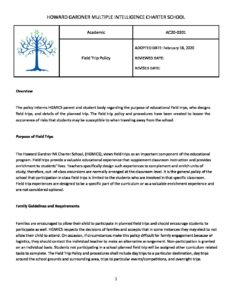 HGMICS Field Trip Policy | Howard Gardner MI Charter School